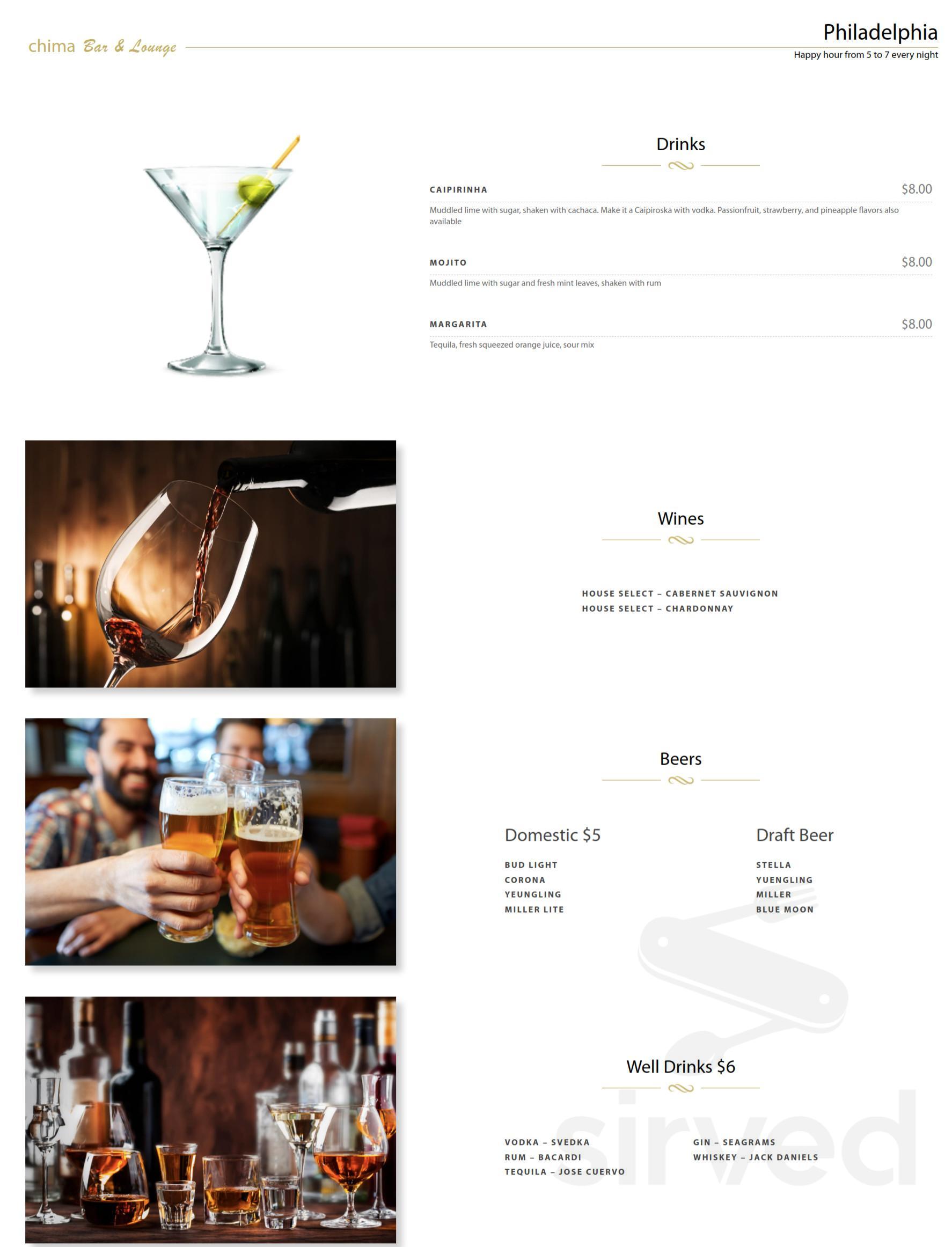 Chima Steakhouse menu in Philadelphia, Pennsylvania, USA