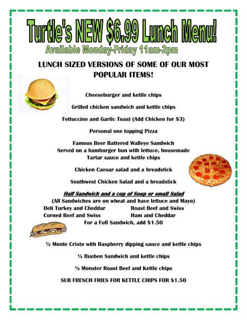 Turtle's Bar & Grill menu in Shakopee, Minnesota, USA