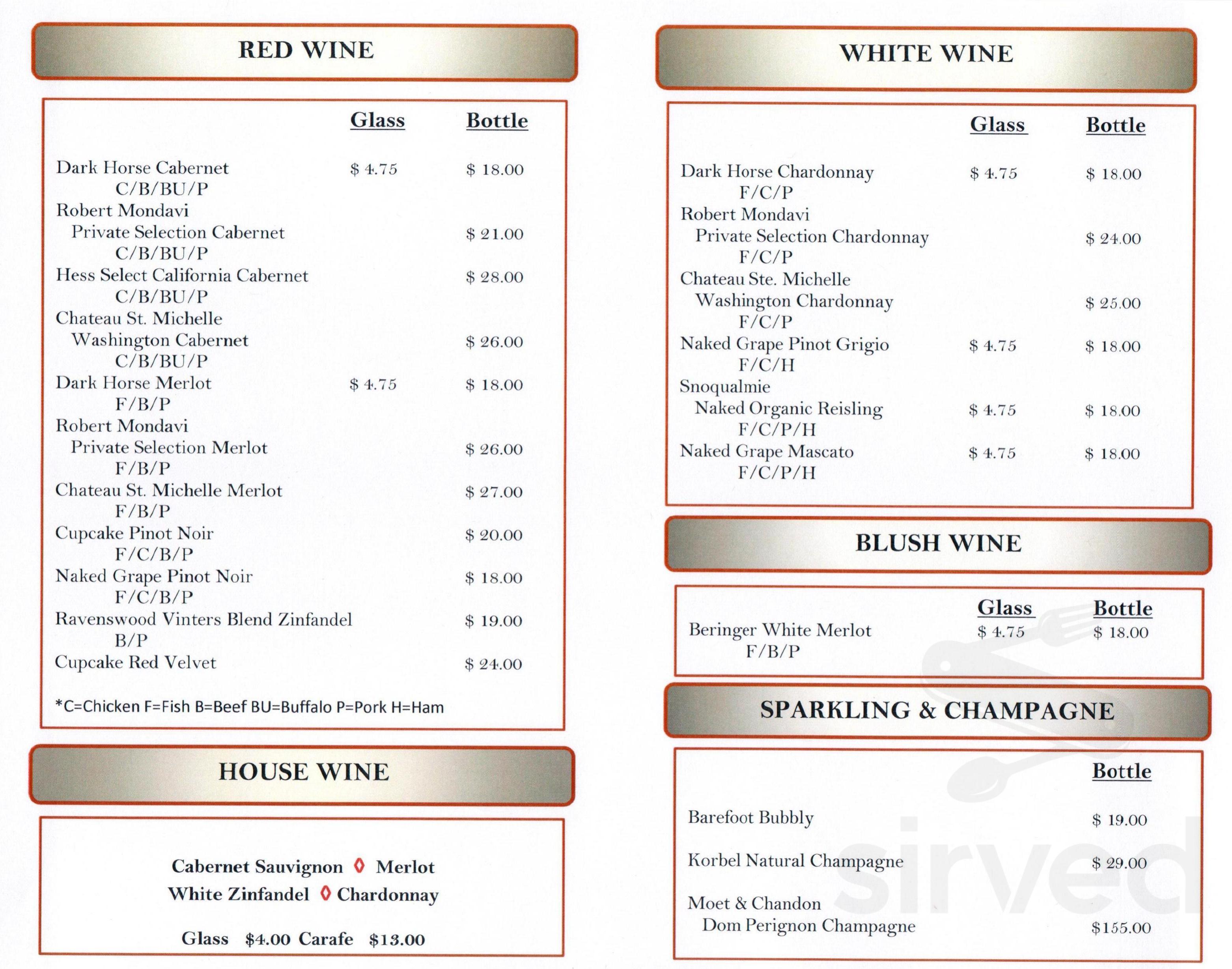 Irma Restaurant Grill menu in Cody, Wyoming, USA