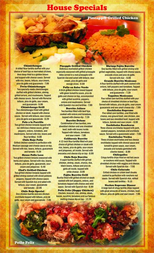 Chile Rojo Mexican Cuisine menu in Mt Airy, North Carolina, USA