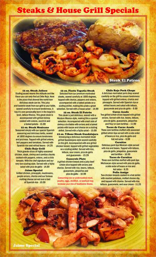 Chile Rojo Mexican Cuisine menu in Mt Airy, North Carolina, USA