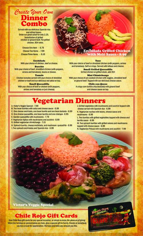 Chile Rojo Mexican Cuisine menu in Mt Airy, North Carolina, USA
