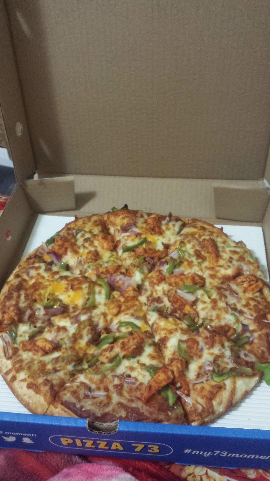 Pizza 73 menu in Saskatoon, Saskatchewan, Canada