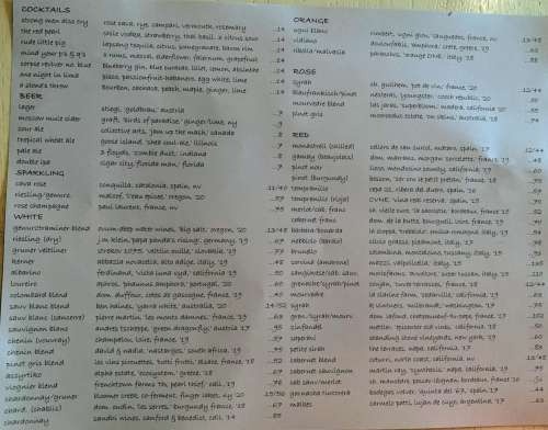 Traif menu in Brooklyn, New York, USA