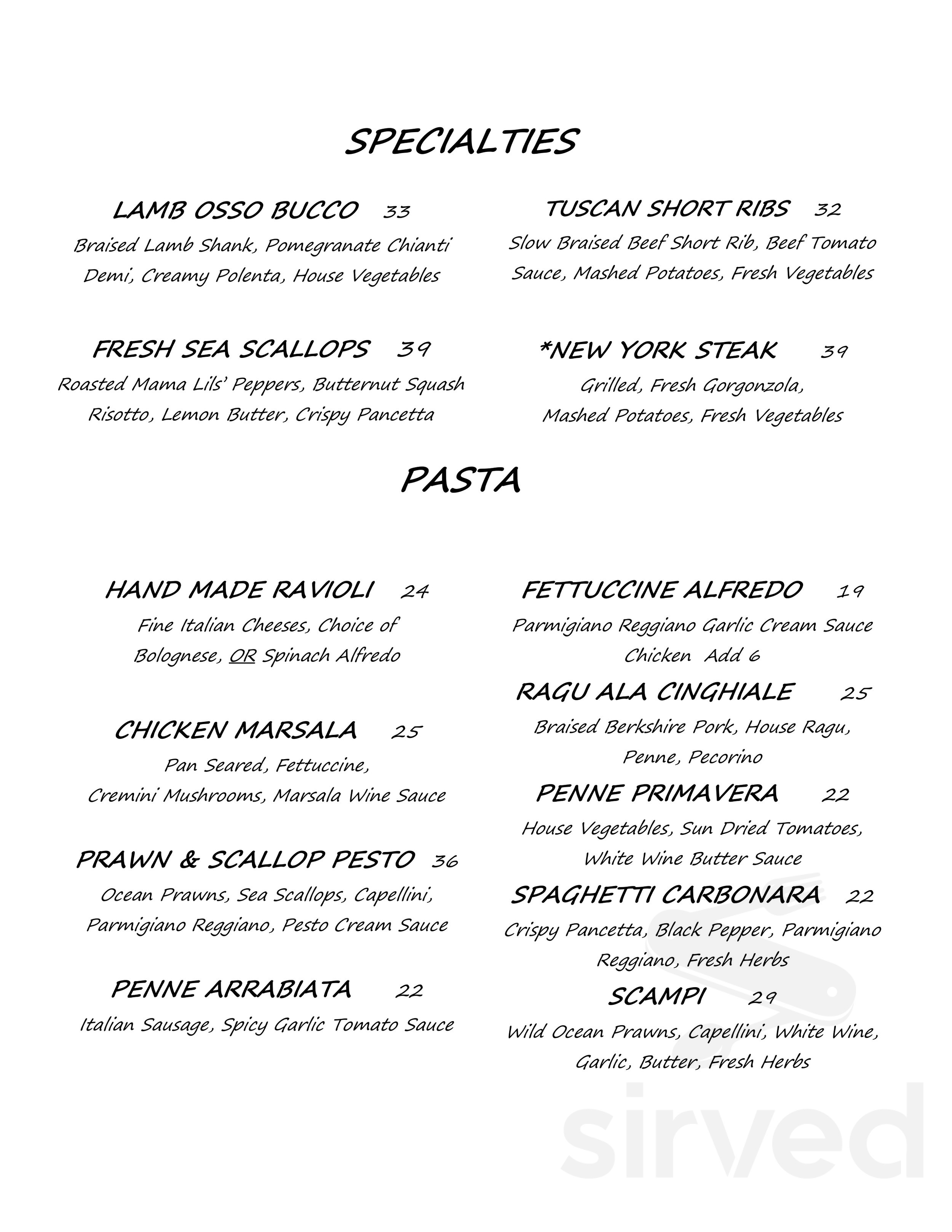 Salute Bend menu in Bend, Oregon, USA
