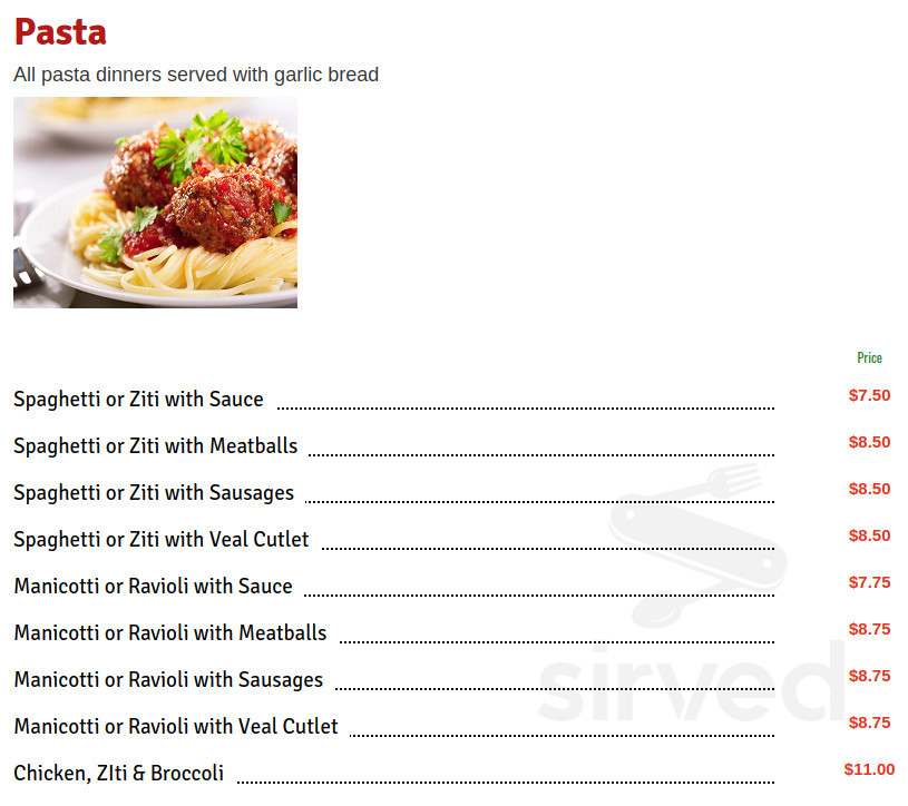 Highlands Pizza menu in Lowell, Massachusetts, USA