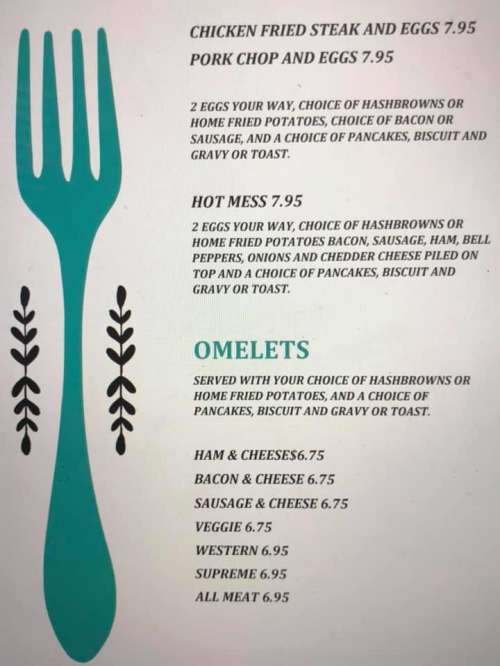 Crescent Cafe menu in Sand Springs, Oklahoma, USA