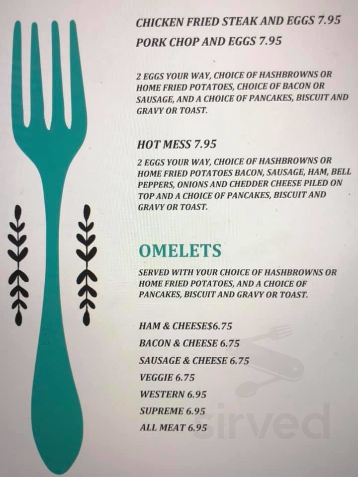 Crescent Cafe menu in Sand Springs, Oklahoma, USA