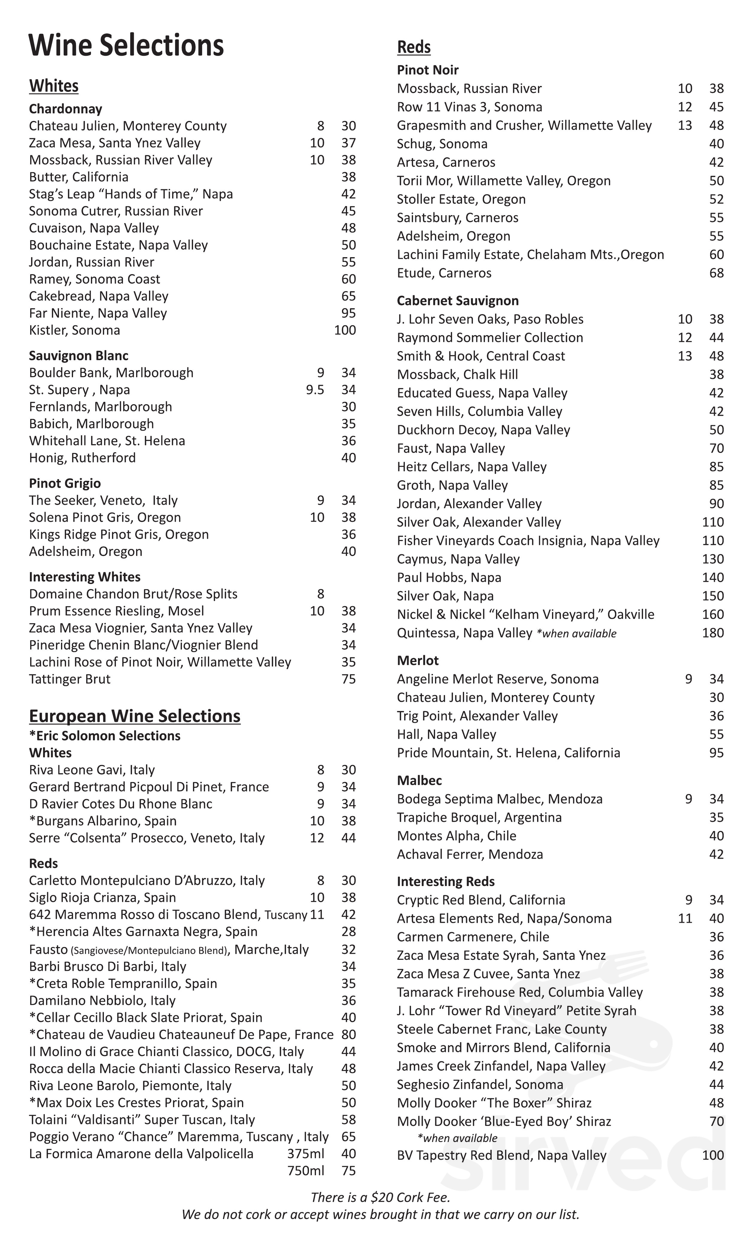 BARREL & FORK menu in Cornelius, North Carolina, USA