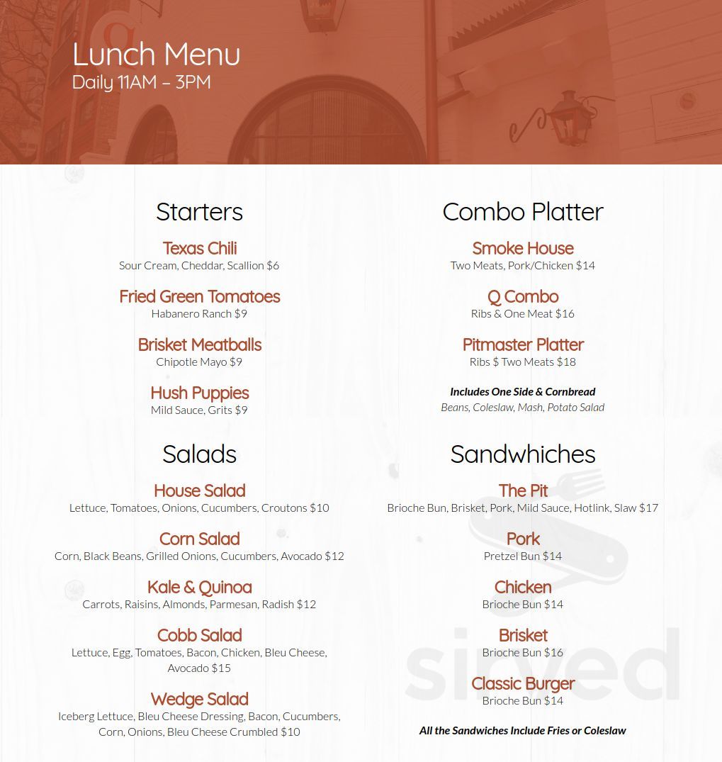 Menu - Chicago IL's Chicago Q | Sirved