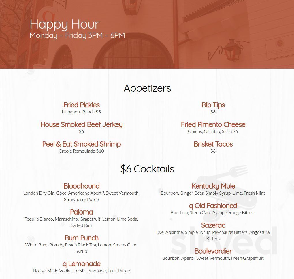 Menu - Chicago IL's Chicago Q | Sirved