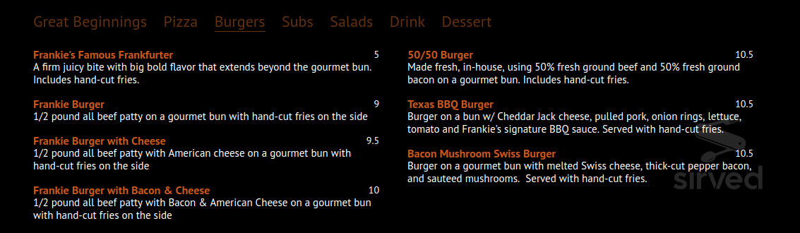 Block Party Social menu in Hooksett, New Hampshire, USA