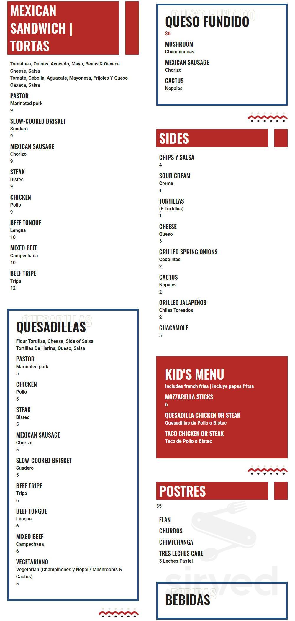 Taco Nice menu in Columbus, Ohio, USA