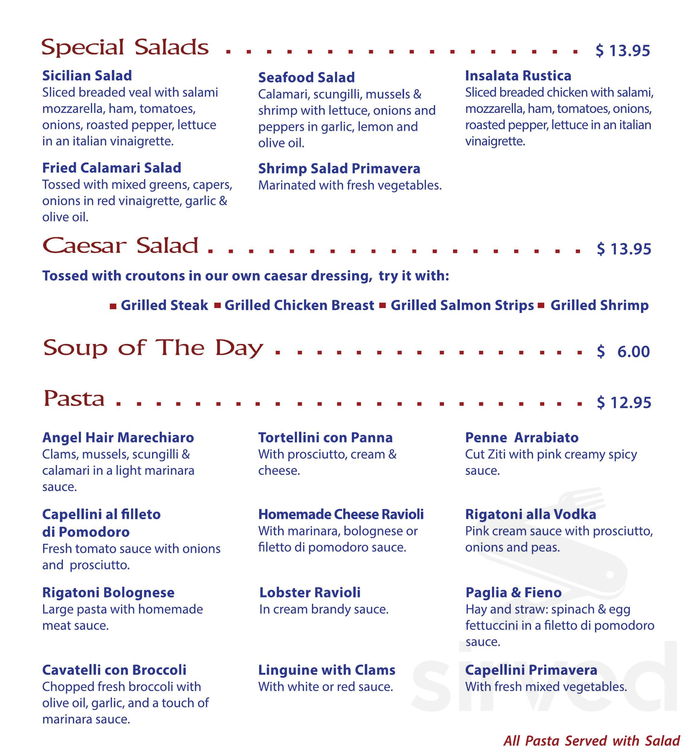 Menu for Aldo's Italian Restaurant & Pane E Vino / Wyckoff in Wyckoff ...