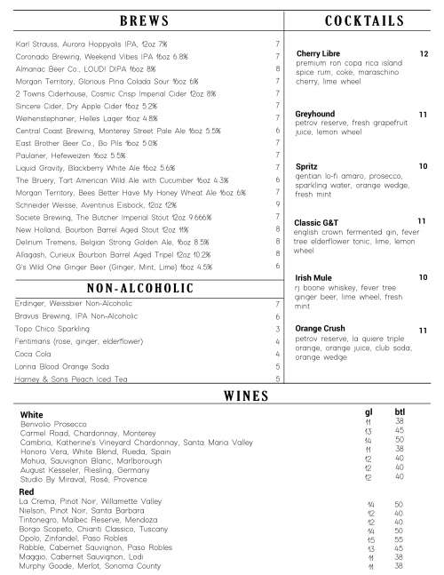 Ambrose Butchery menu in Fremont, California, USA