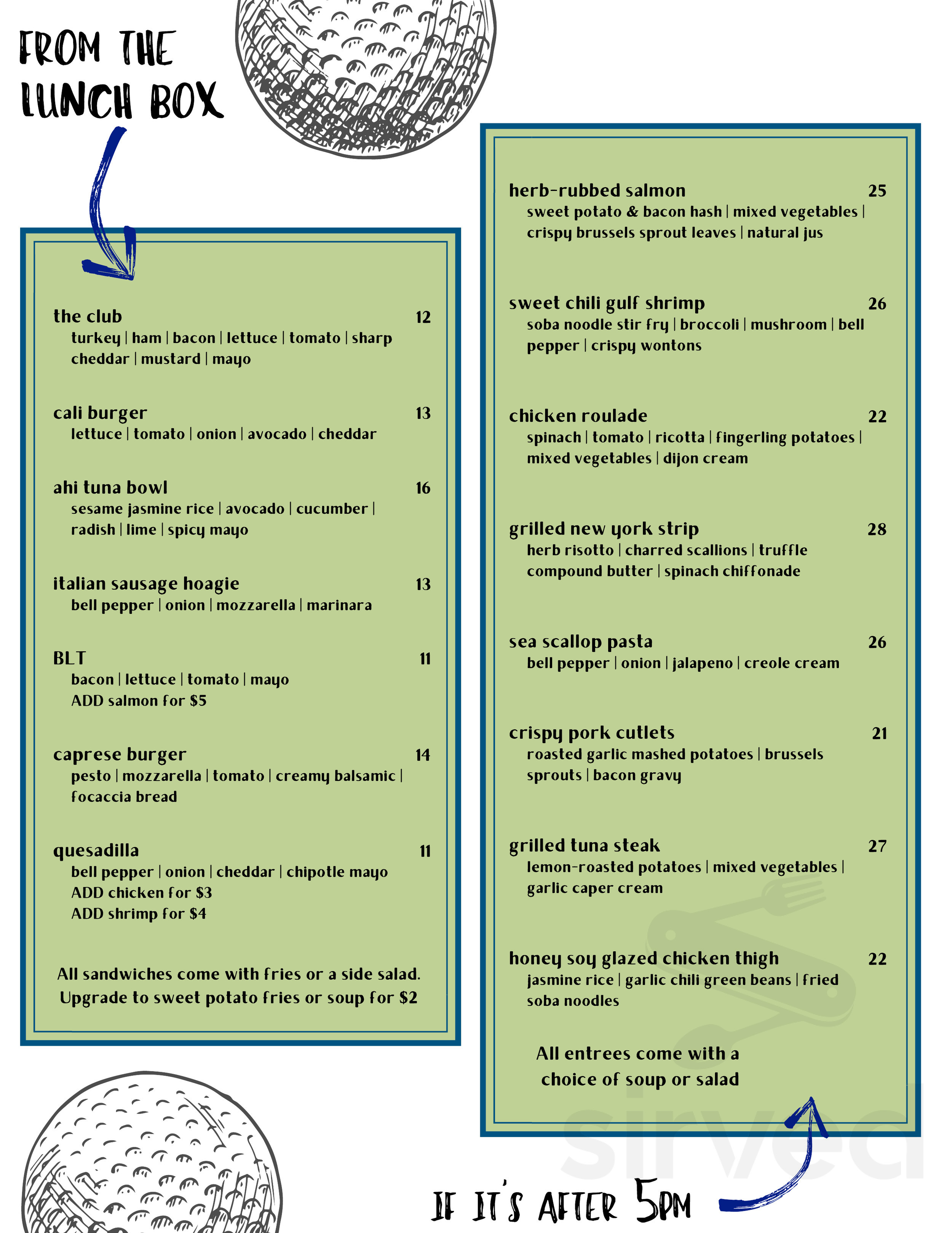 Menu - Stevens Point WI's Stevens Point Country Club | Sirved