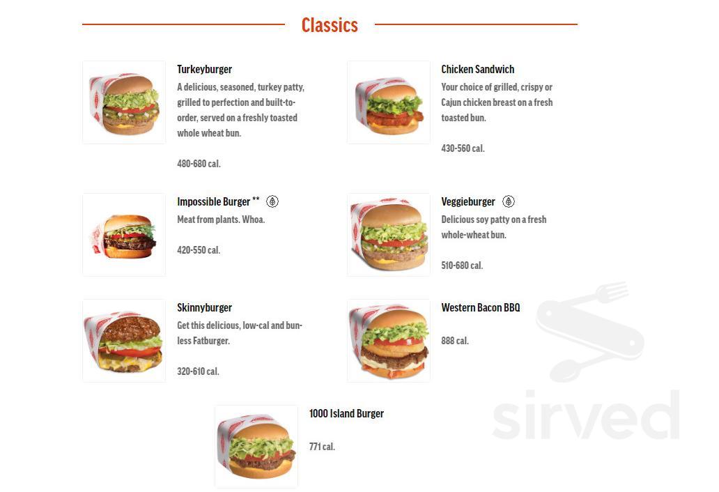 Fatburger menu in Compton, California, USA