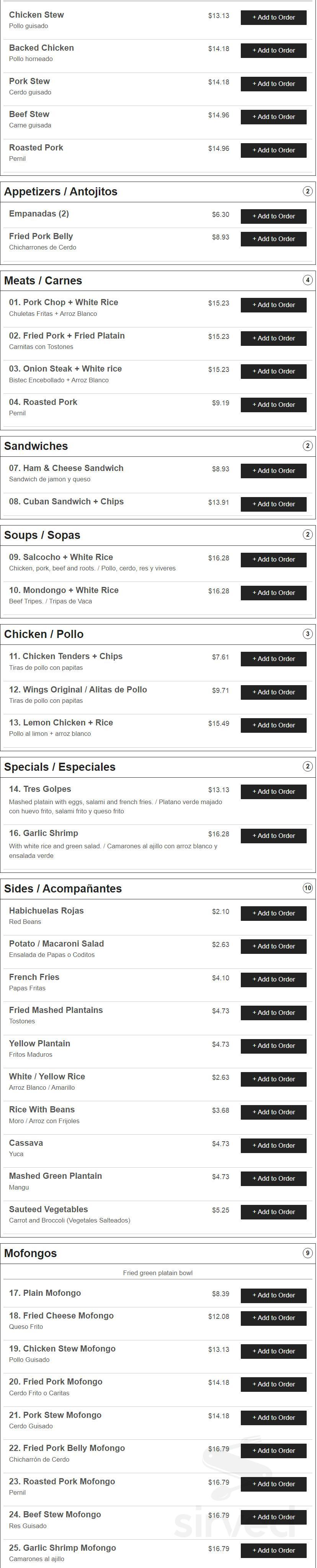 Menu - Hatfield PA's Luly's Kitchen latin flavor | Sirved