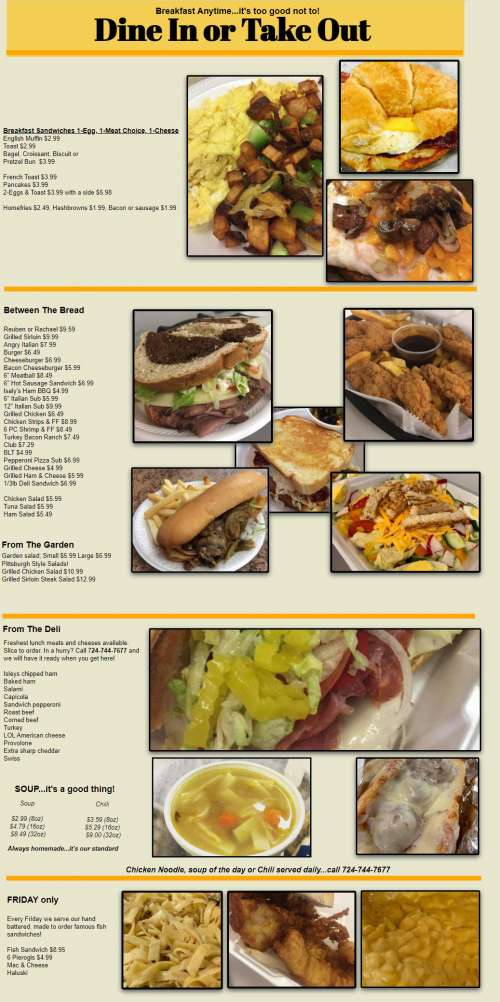 Lumpy's Country Deli & Bakery menu in Trafford, Pennsylvania, USA