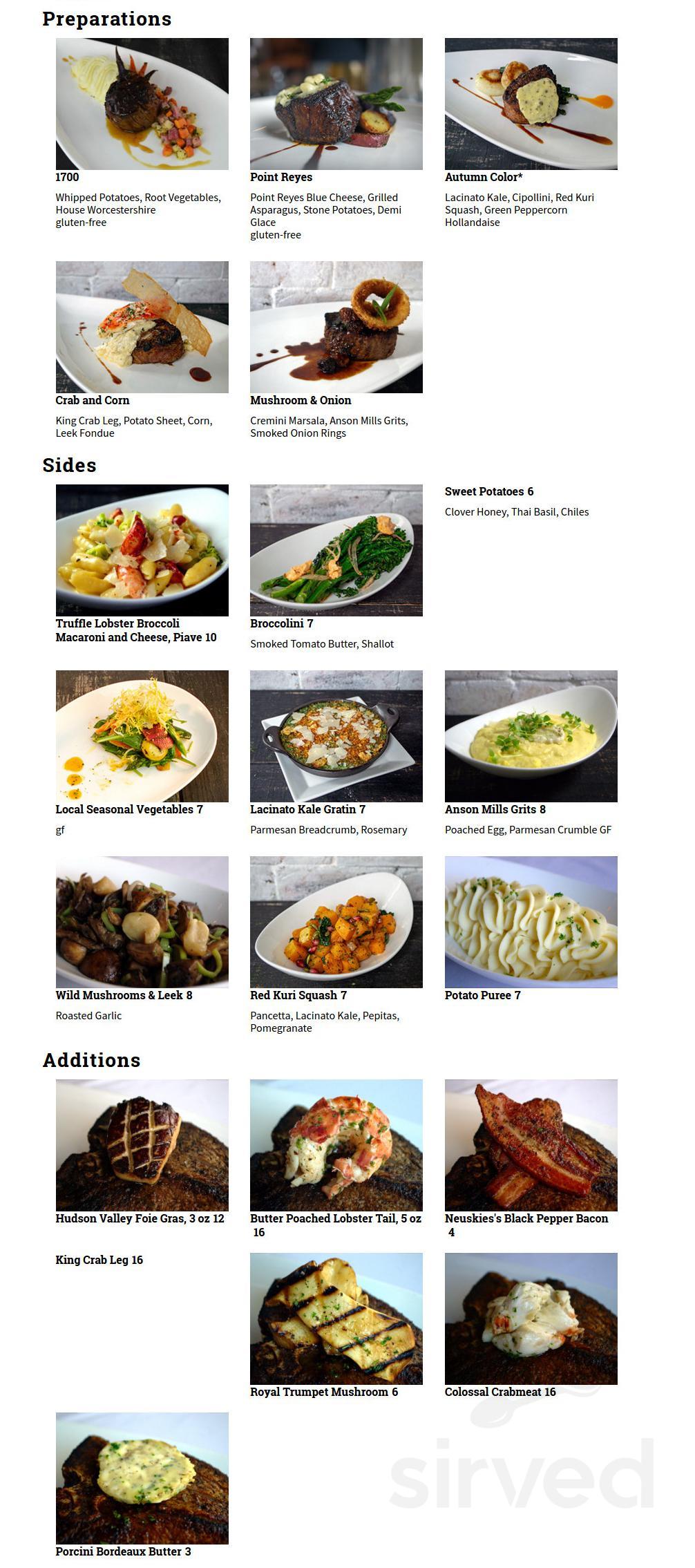 Menu - Harrisburg PA's 1700 Degrees Steakhouse | Sirved