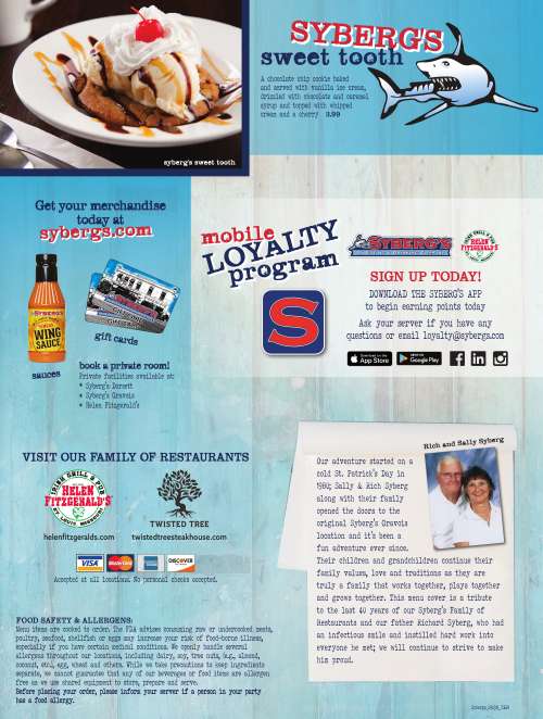 Syberg's Arnold menu in Arnold, Missouri, USA