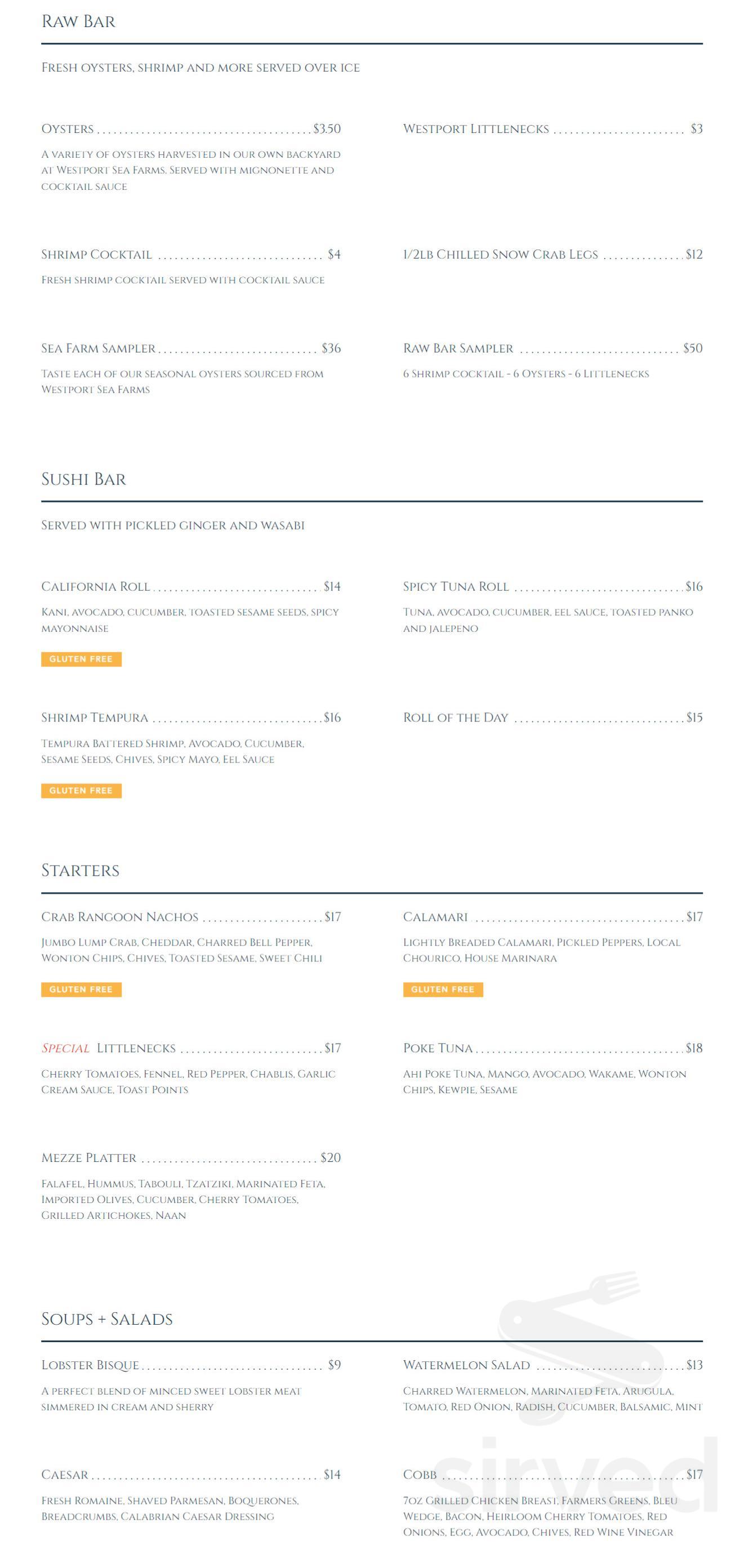 Pier 52 menu in Fall River, Massachusetts, USA