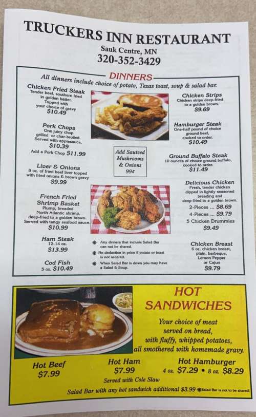 Truckers Inn - Restaurant menu in Sauk Centre, Minnesota, USA