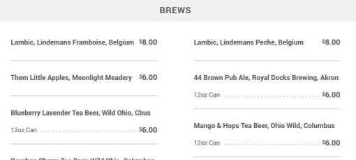 Menu for Warren's Spirited Kitchen in Burton, OH | Sirved