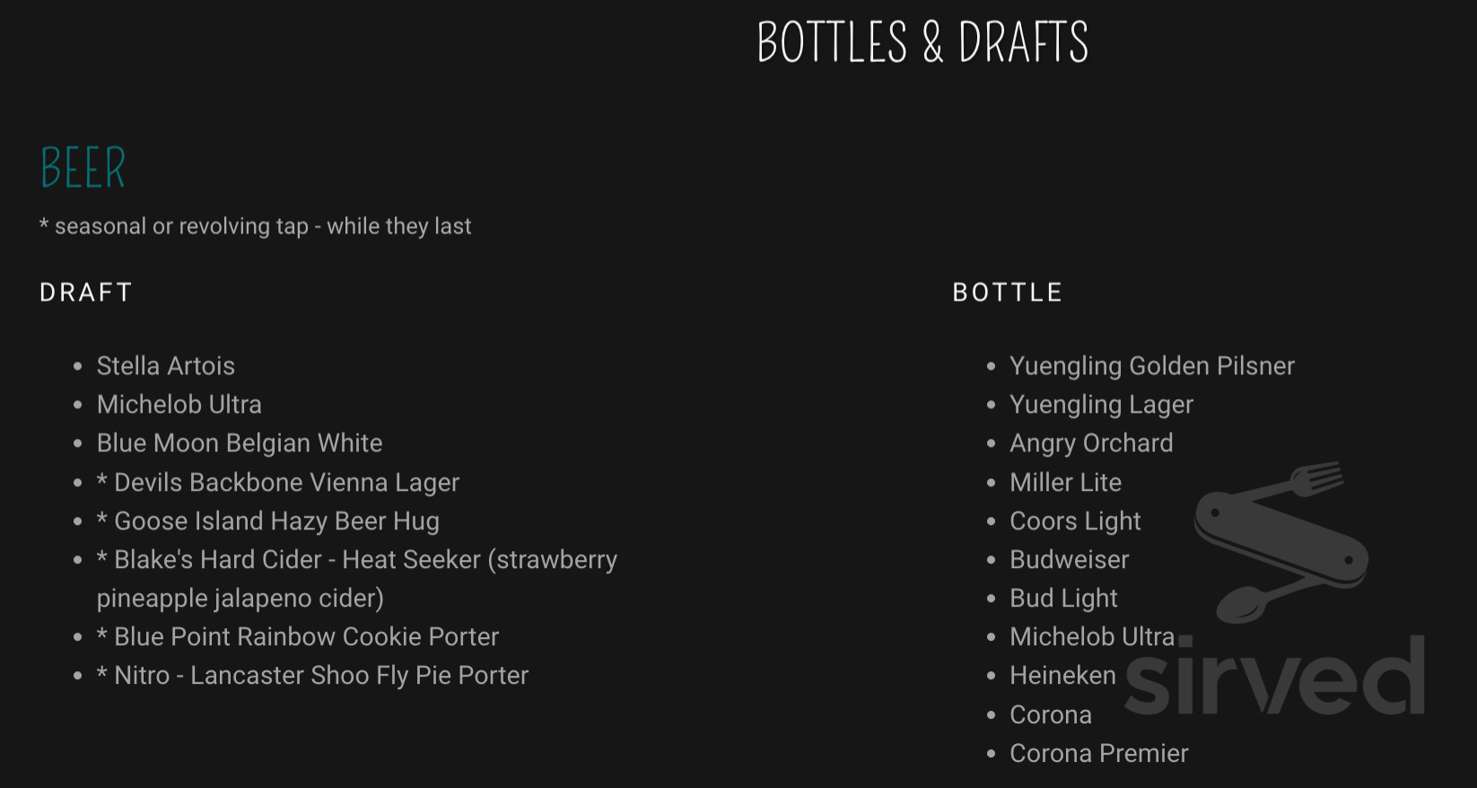 Menu for Four Blooms in Drums, PA | Sirved