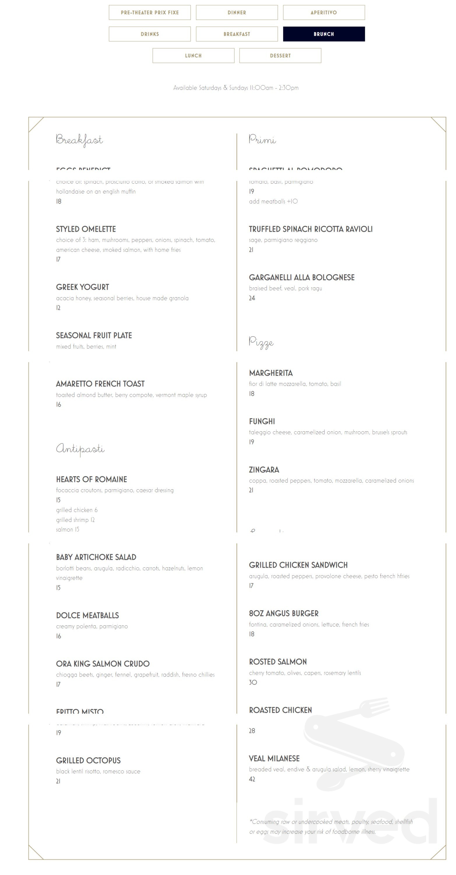 Dolce Italian - Philadelphia menu in Philadelphia, Pennsylvania, USA