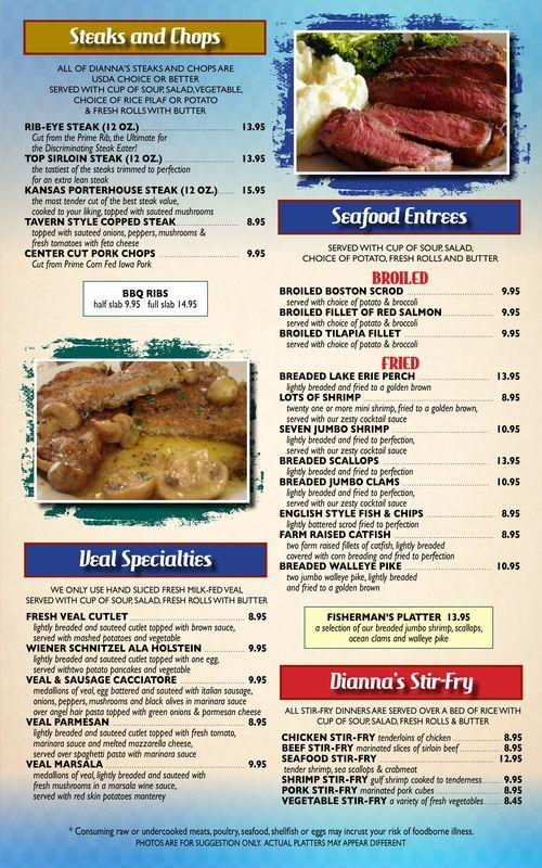 Dianna's Deli & Restaurant menu in Port Clinton, Ohio, USA