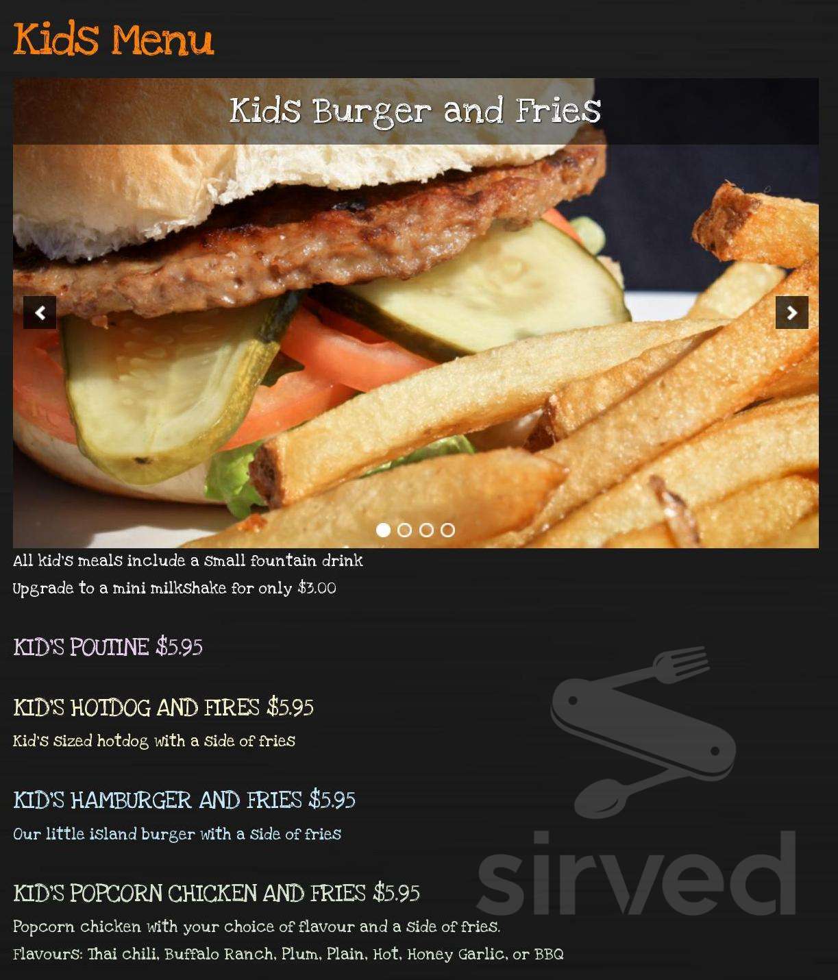 Coney Island Poutine menu in Regina, Saskatchewan, Canada