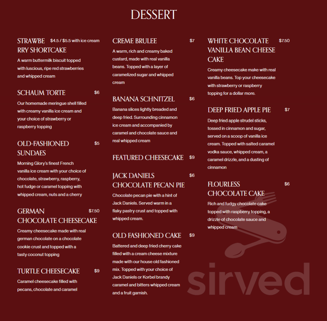 Mark's East Side menu in Appleton, Wisconsin, USA