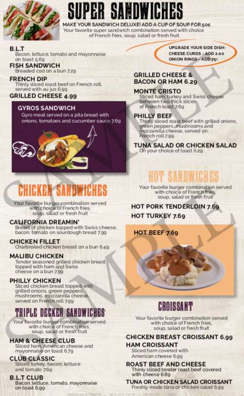 Sparta Family Restaurant menu in Sparta, Wisconsin, USA