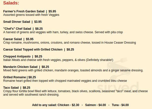 Hops & Barleys menu in Luzerne, Pennsylvania, USA