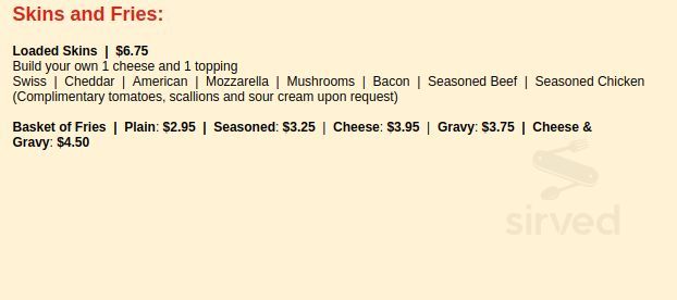 Hops & Barleys menu in Luzerne, Pennsylvania, USA