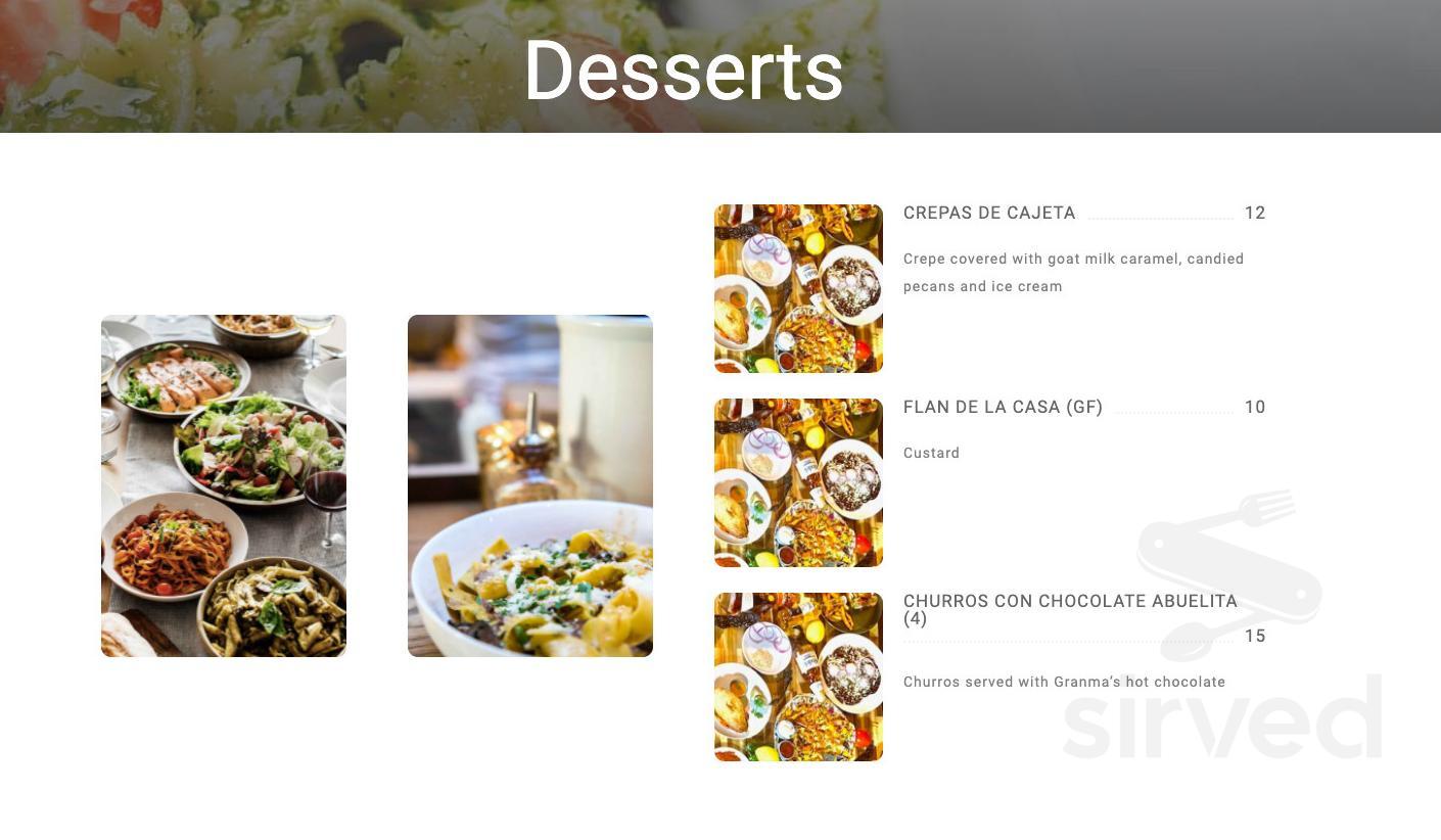 Agave Authentic Mexican Grill menu in Regina, Saskatchewan, Canada