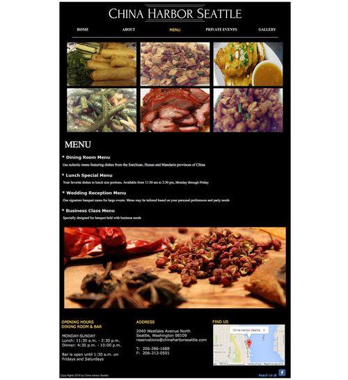 China Harbor Restaurant menu in Seattle, Washington, USA