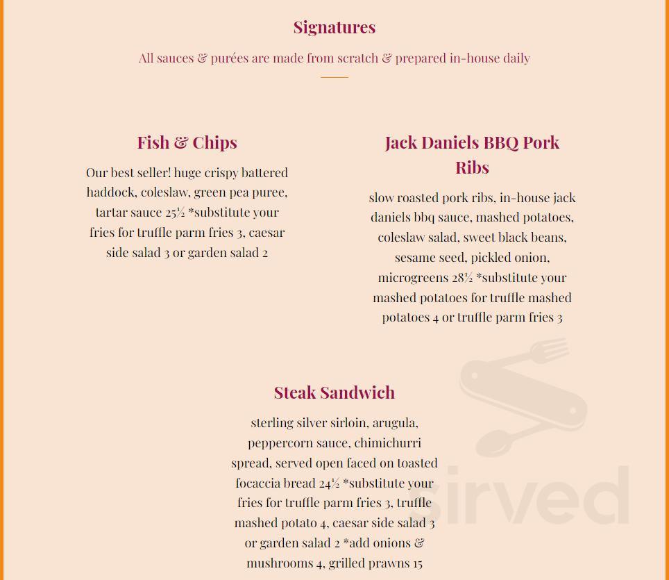 Sun of a Beach menus in Sylvan Lake, Alberta, Canada