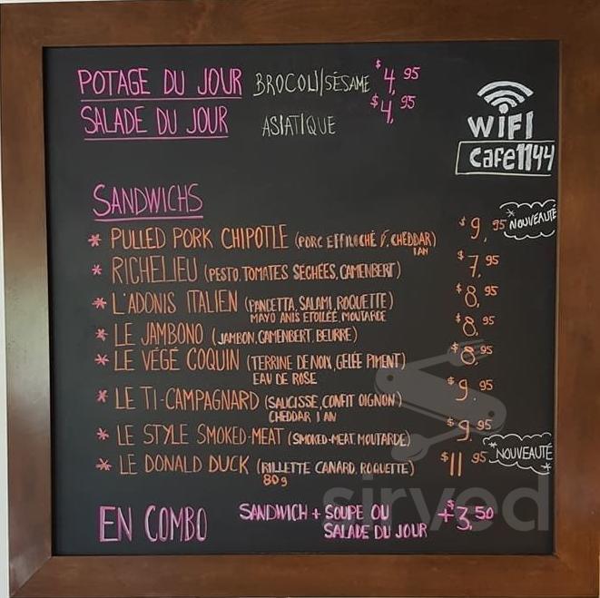 Ecluse No10 - Café Crèmerie menu in Saint-Ours, Quebec, Canada