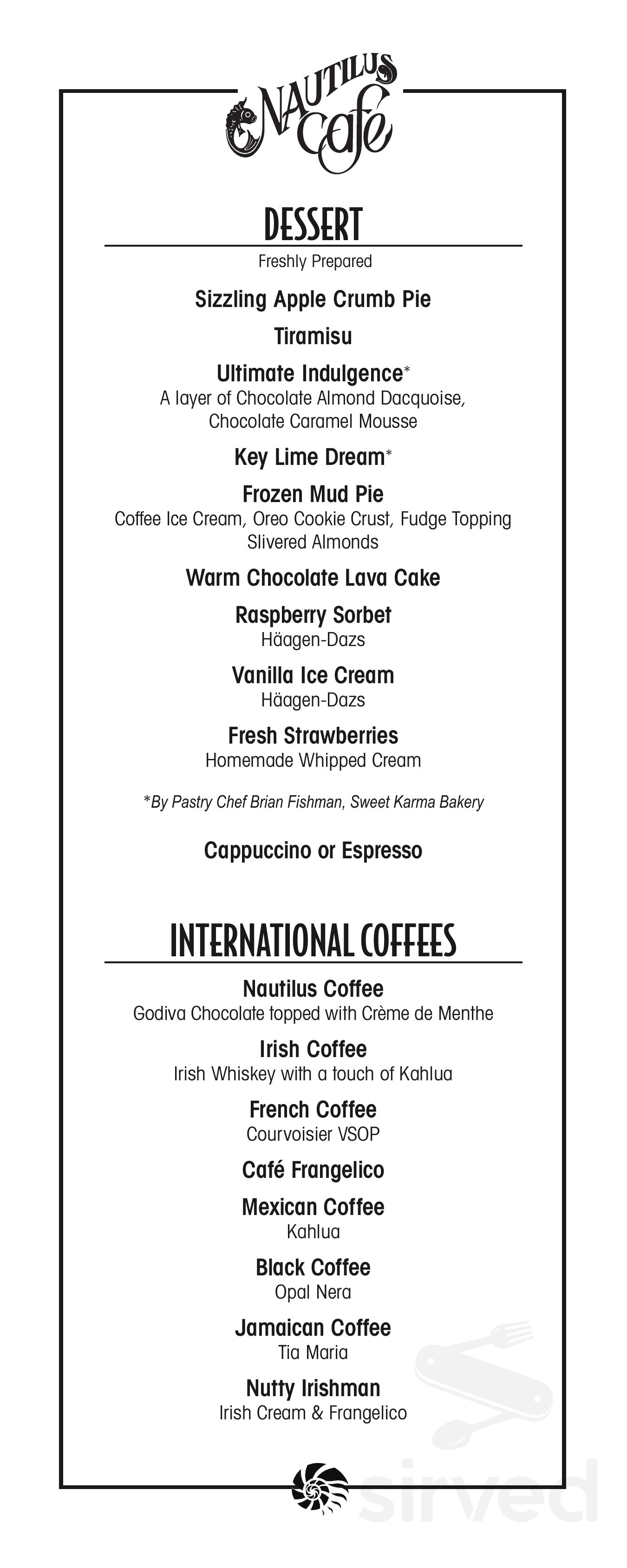 Nautilus Cafe menu in Freeport, New York, USA
