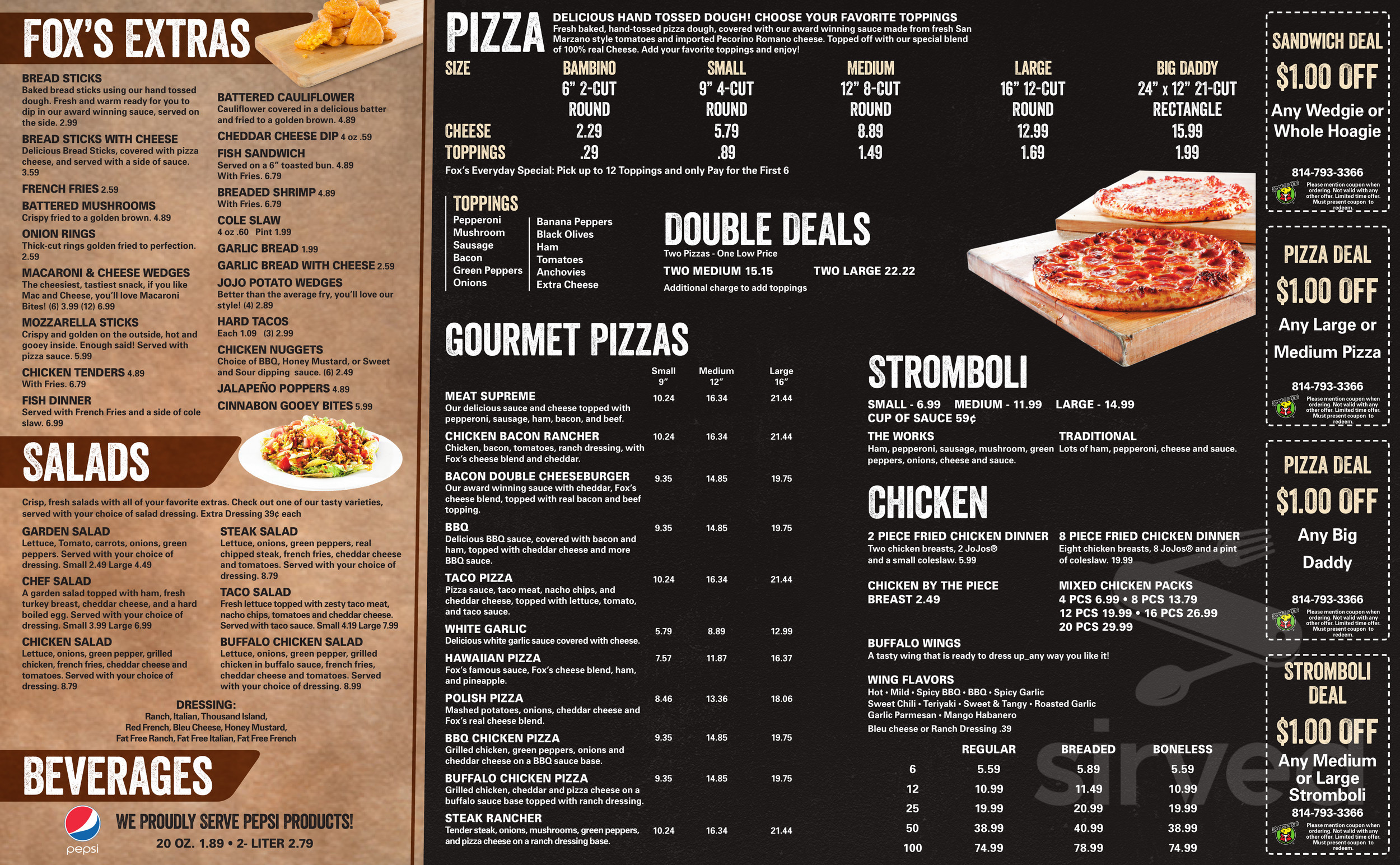 Small Town Pizza menu in Martinsburg, Pennsylvania, USA