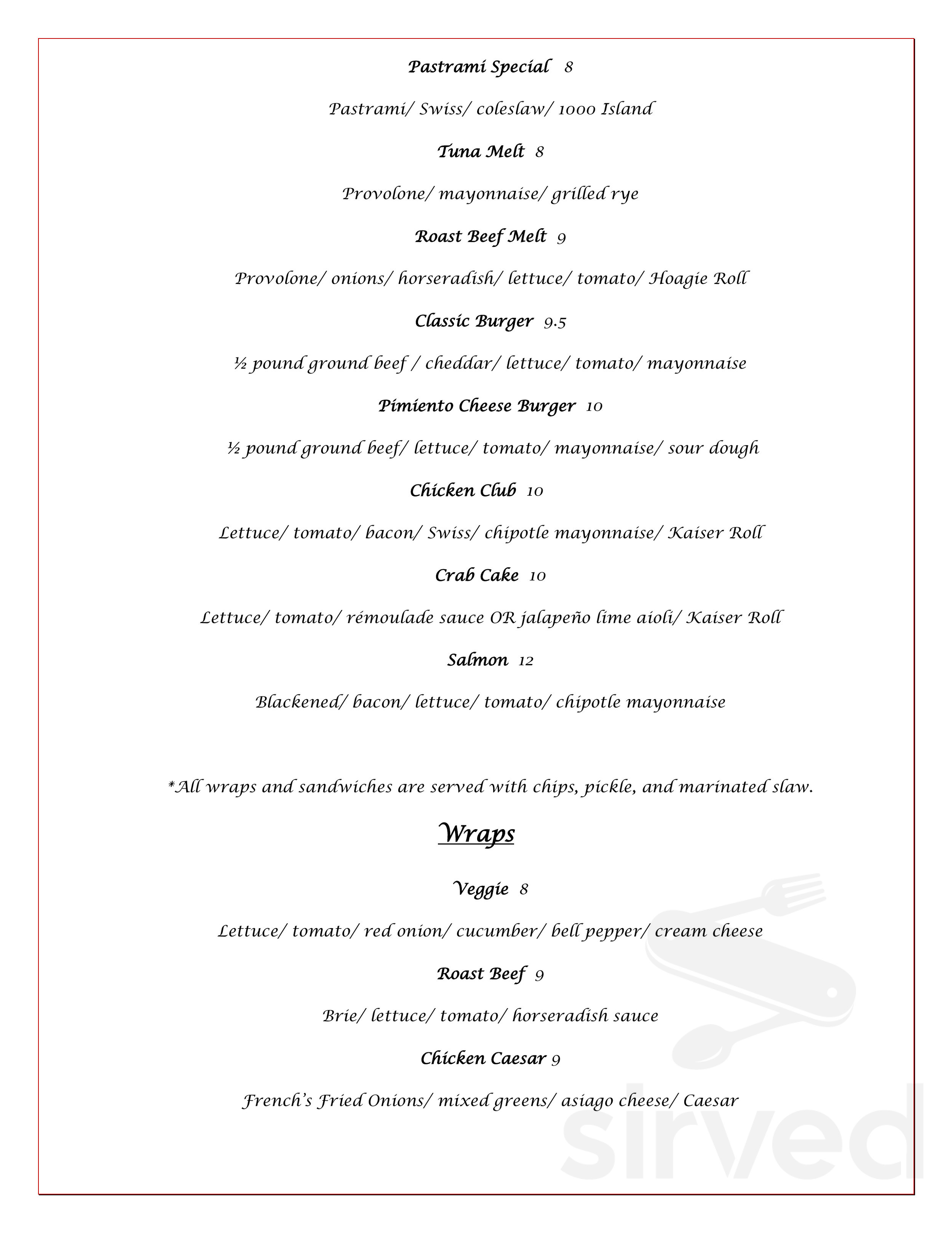 Third Bay Cafe LLC menu in Martinsville, Virginia, USA