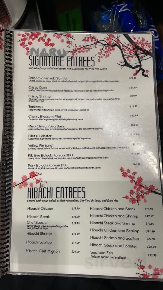 Naru Japanese Restaurant menus in Southaven, Mississippi, United States