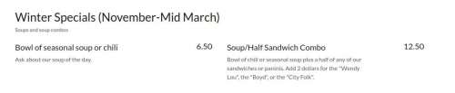 Little River Pub and Deli menu in Townsend, Tennessee, USA