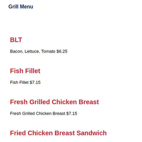 Bart's Drive-In Restaurant menu in Windsor, Connecticut, USA