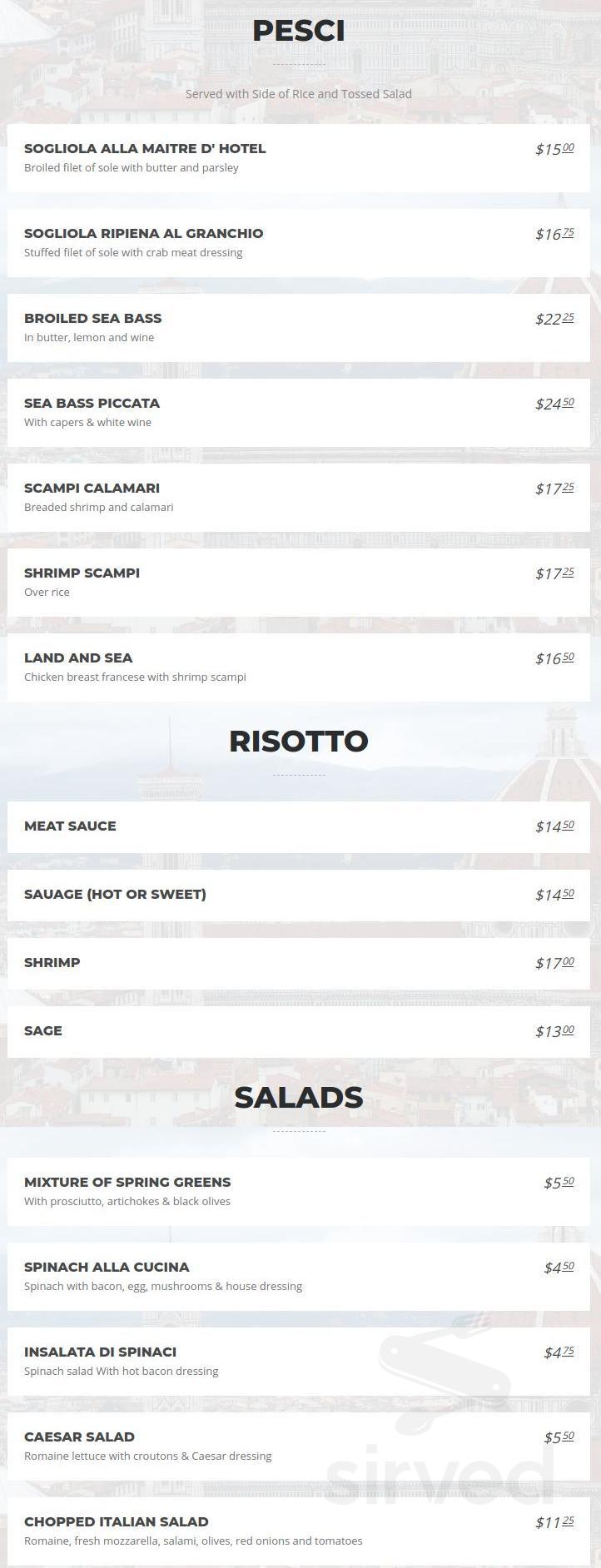 Menu - Dunmore PA's La Cucina | Sirved