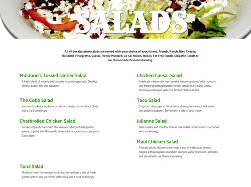 Muldoon's Saloon & Eatery menu in Cleveland, Ohio, USA