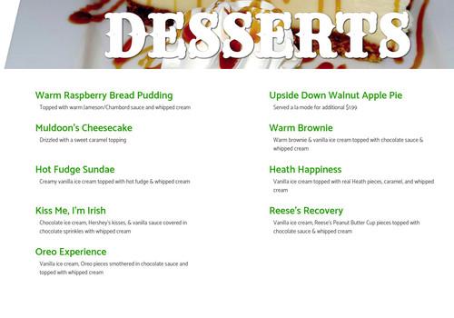 Muldoon's Saloon & Eatery menu in Cleveland, Ohio, USA