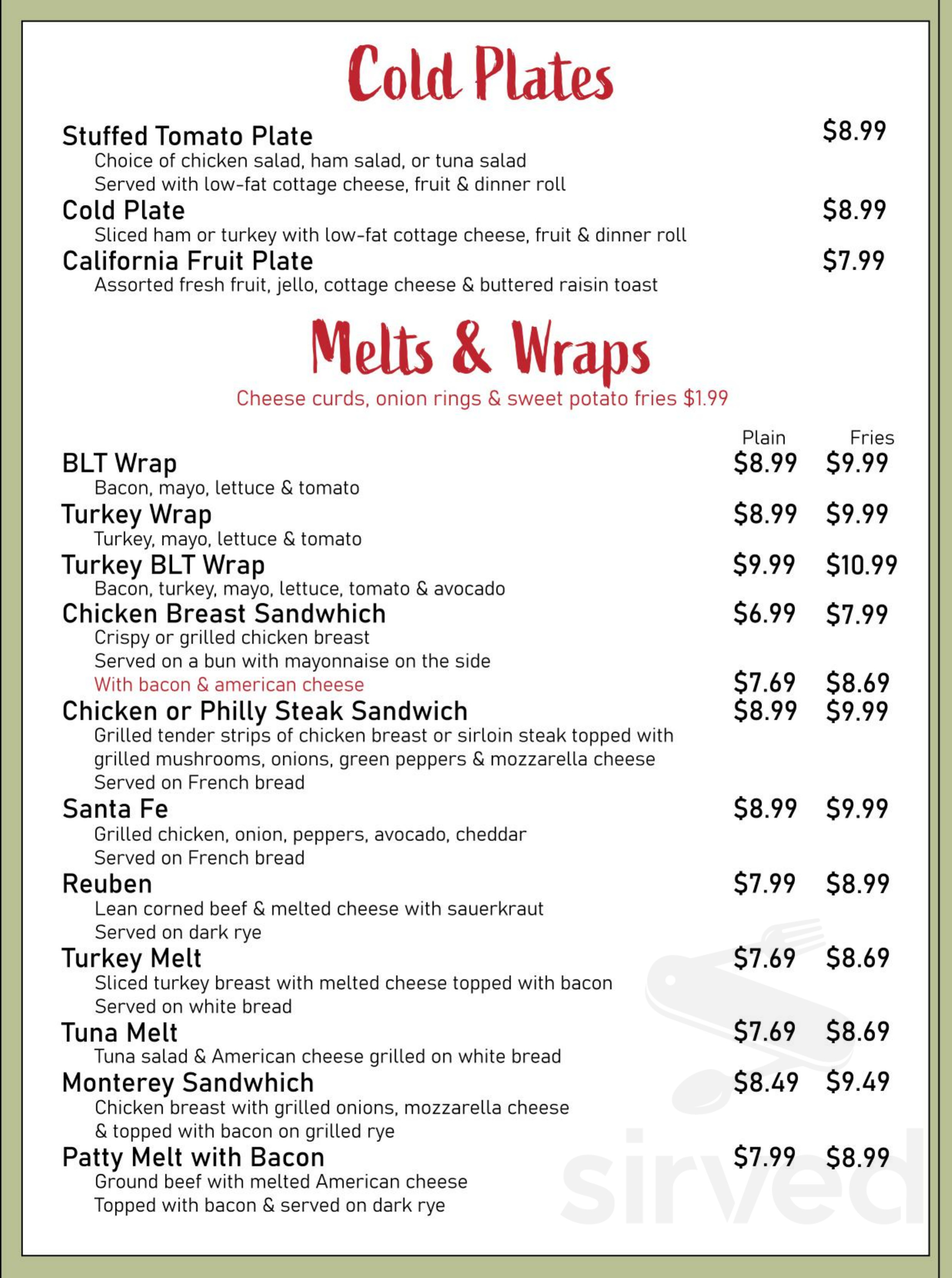 Black Bear Family Restaurant menus in Appleton, Wisconsin, United States
